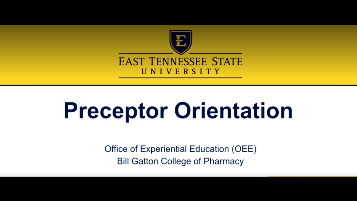 ETSU Preceptor Orientation